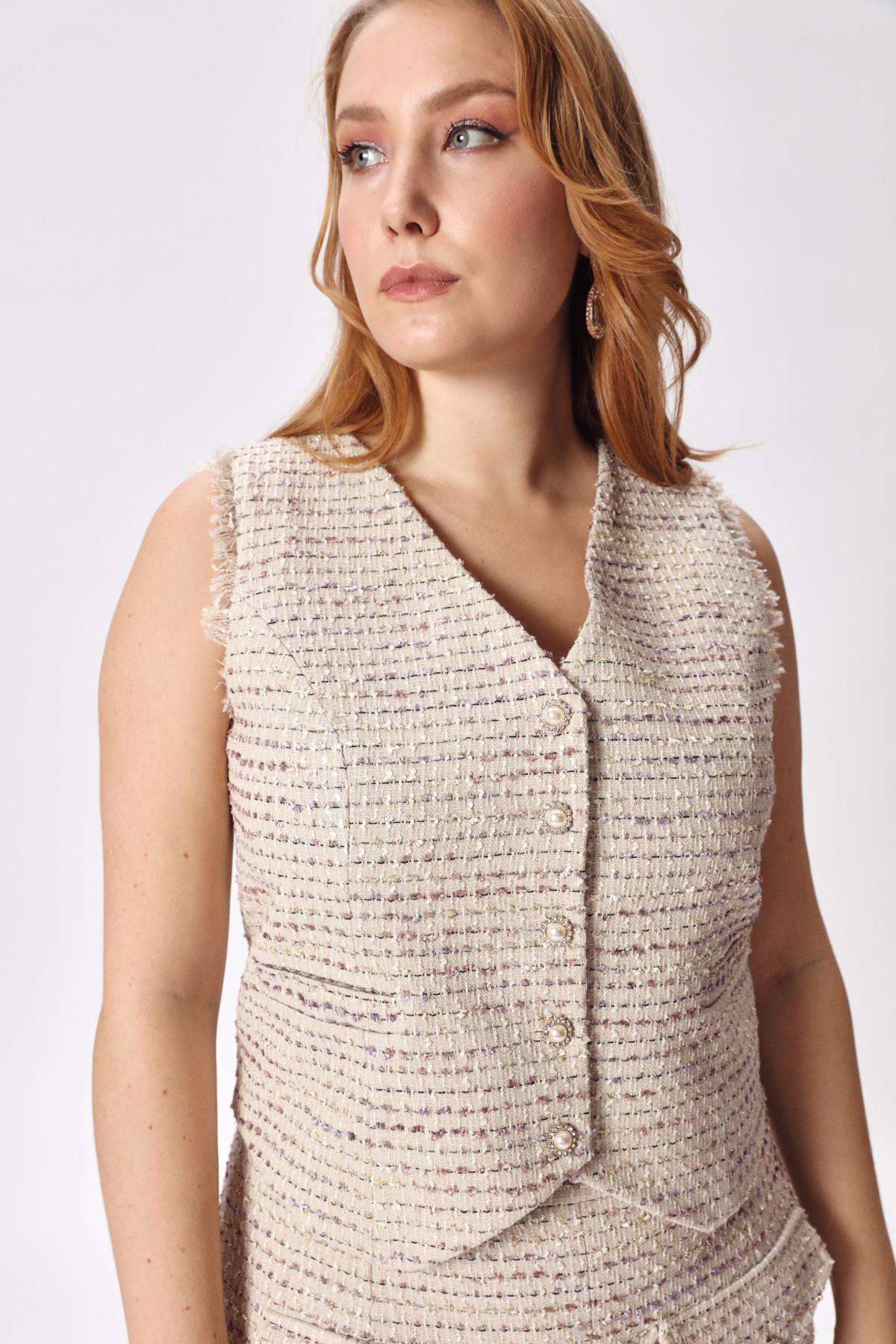 Miraca Vest - Classic cut tweed vest | Vests | Modalogy