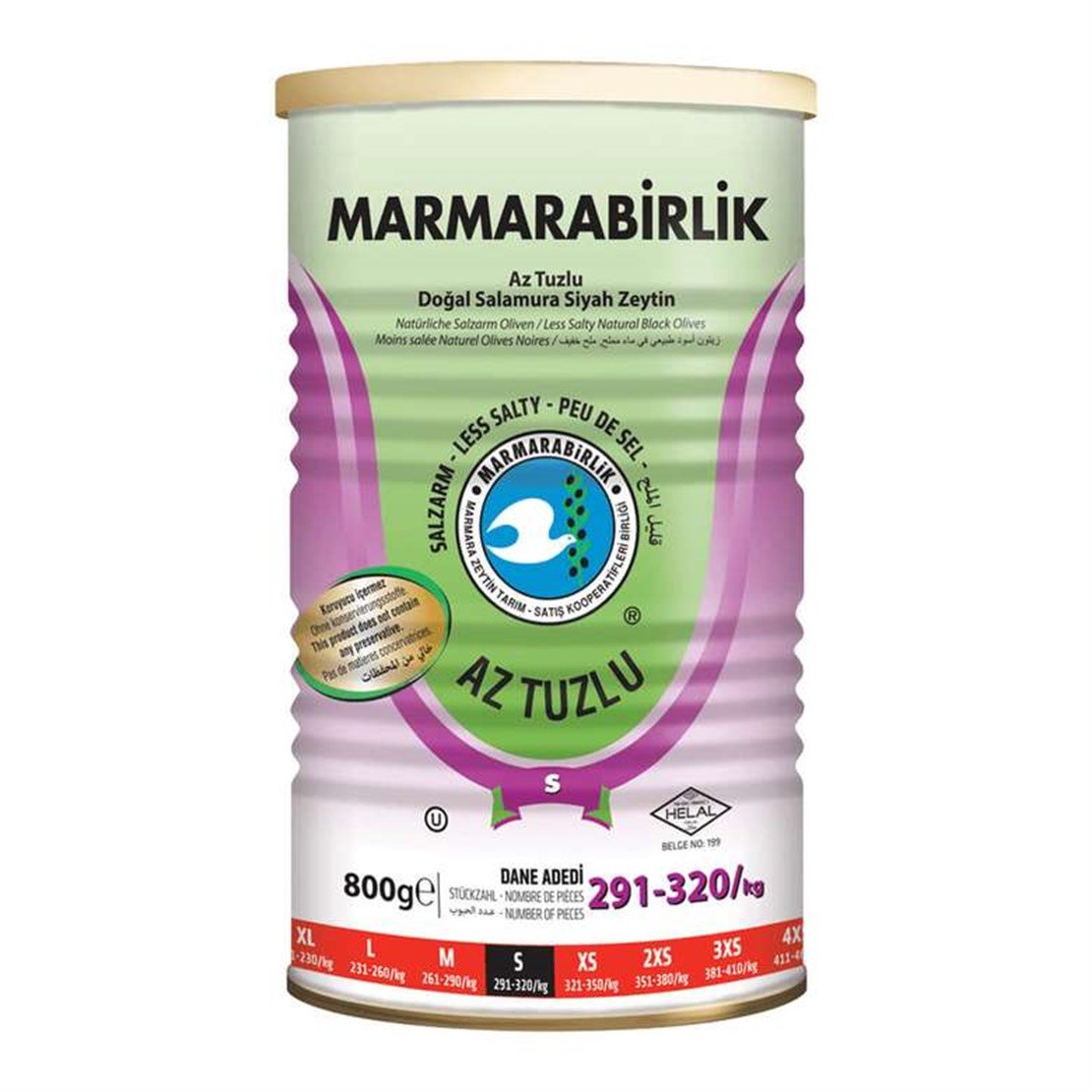 MARMARA BİRLİK AZ TUZLU ZEYTİN TNK 800 GR | Kemal İstif MARMARA BİRLİK AZ TUZLU ZEYTİN TNK 800 GR | Kemal İstif