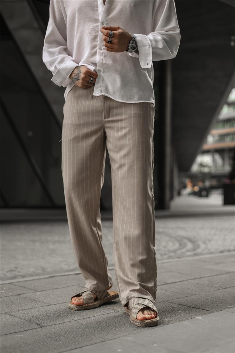 Çizgili Baggy Pantolon- Out Fit Man
