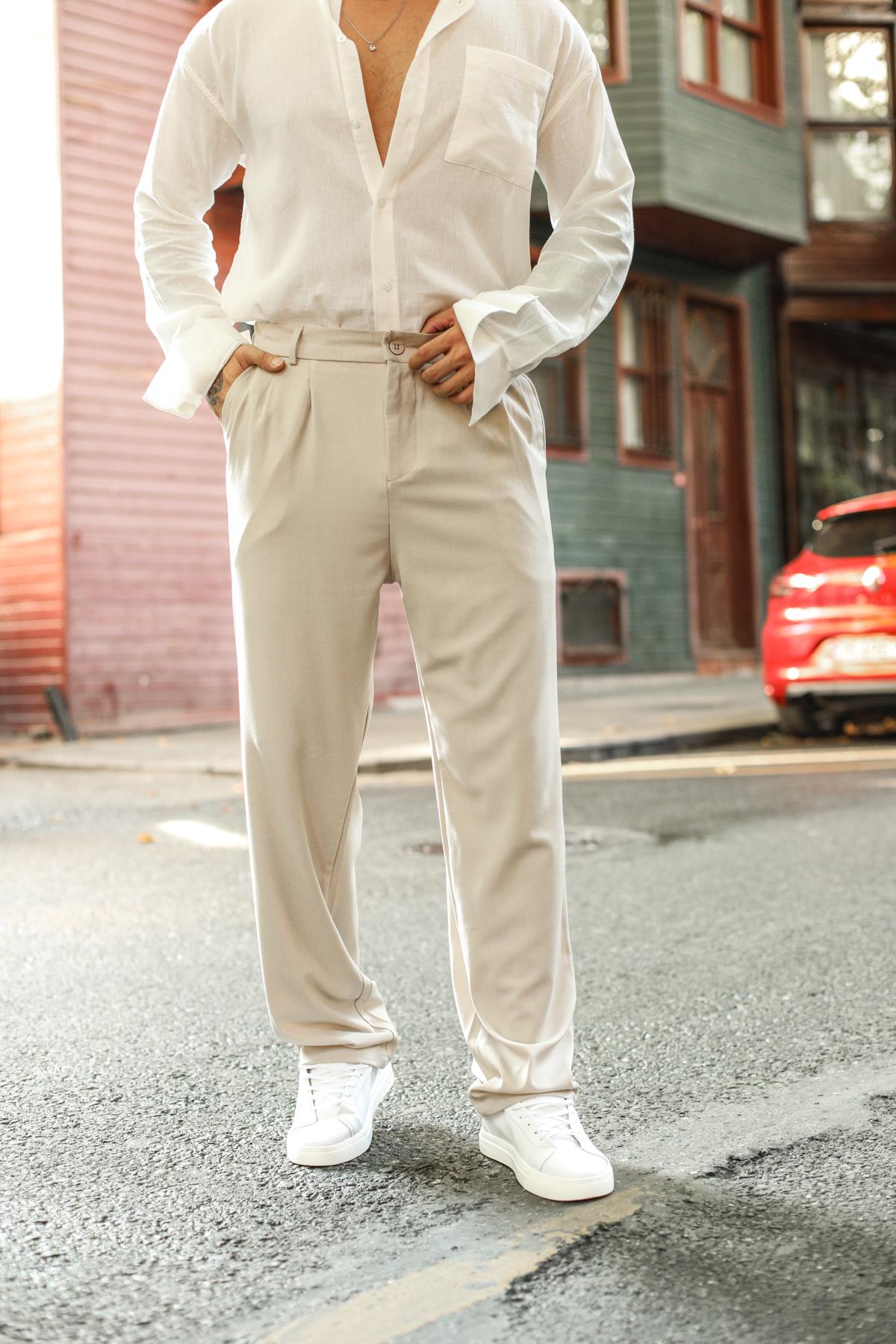 Pileli Klasik Baggy Pantolon- Out Fit Man