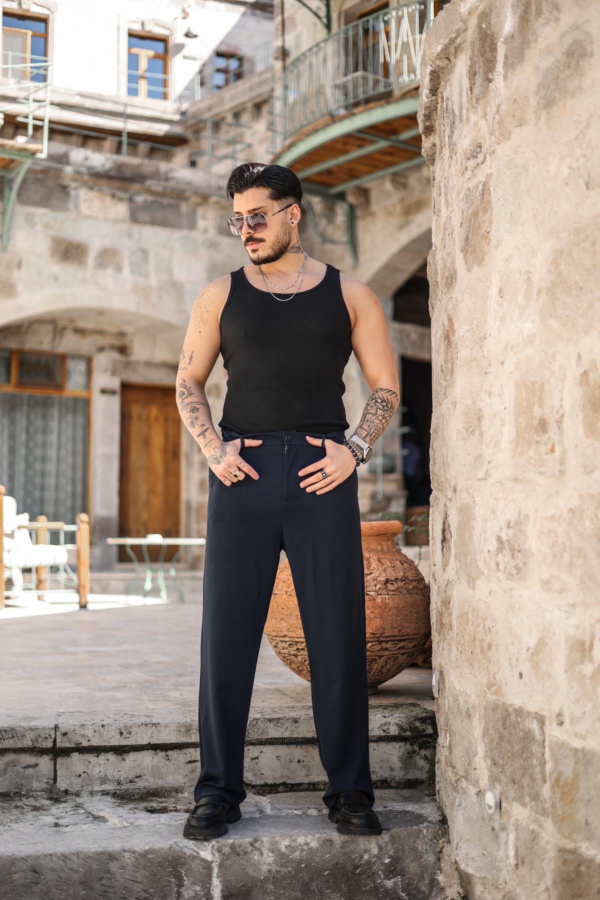 Pileli Klasik Baggy Pantolon- Out Fit Man