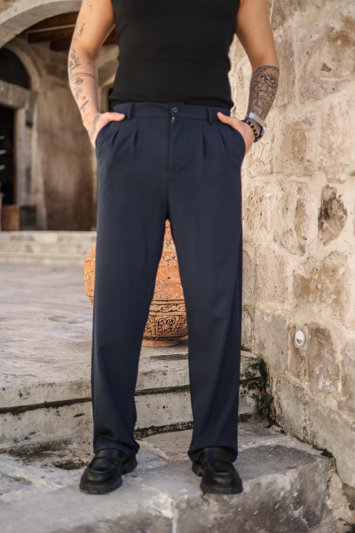 Pileli Klasik Baggy Pantolon- Out Fit Man