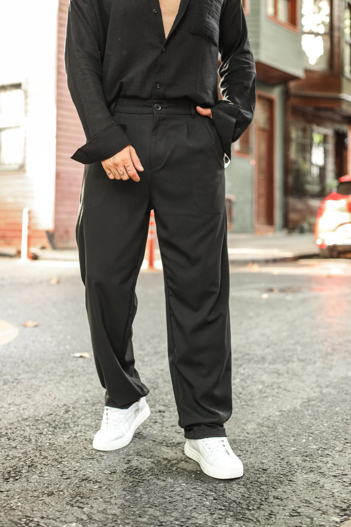 Pileli Klasik Baggy Pantolon- Out Fit Man