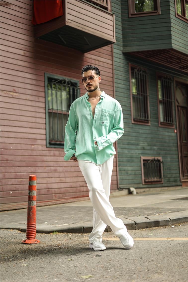 Şile Bezi Oversize Krinkıl Gömlek- Out Fit Man Şile Bezi Oversize Krinkıl Gömlek- Out Fit Man
