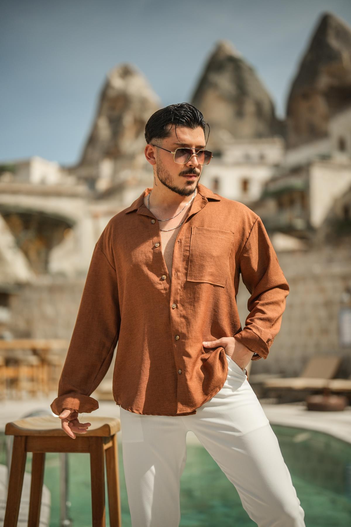 Tek Cepli Oversize Basic Gömlek- Out Fit Man