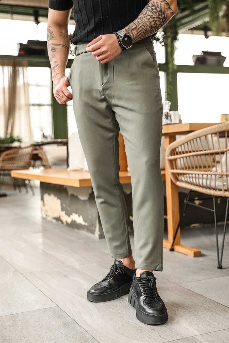 Kuşaklı Kemer Detay Boyfriend Pantolon - Outfit-Man