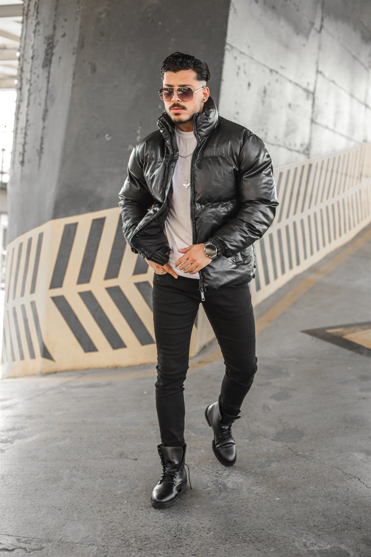 Deri Şişme Mont - Outfit-Man