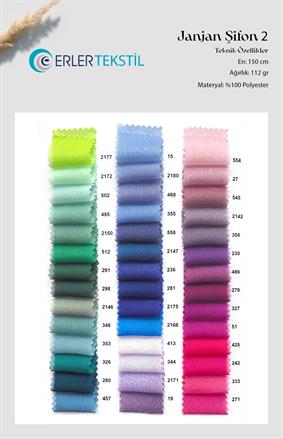 Janjan Şifon Kumaş Kartela (128 Renk) | Erler Kumaş
