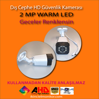 WARM LED 2MP HD Güvenlik Kamerası Full Renk Dış Mekan