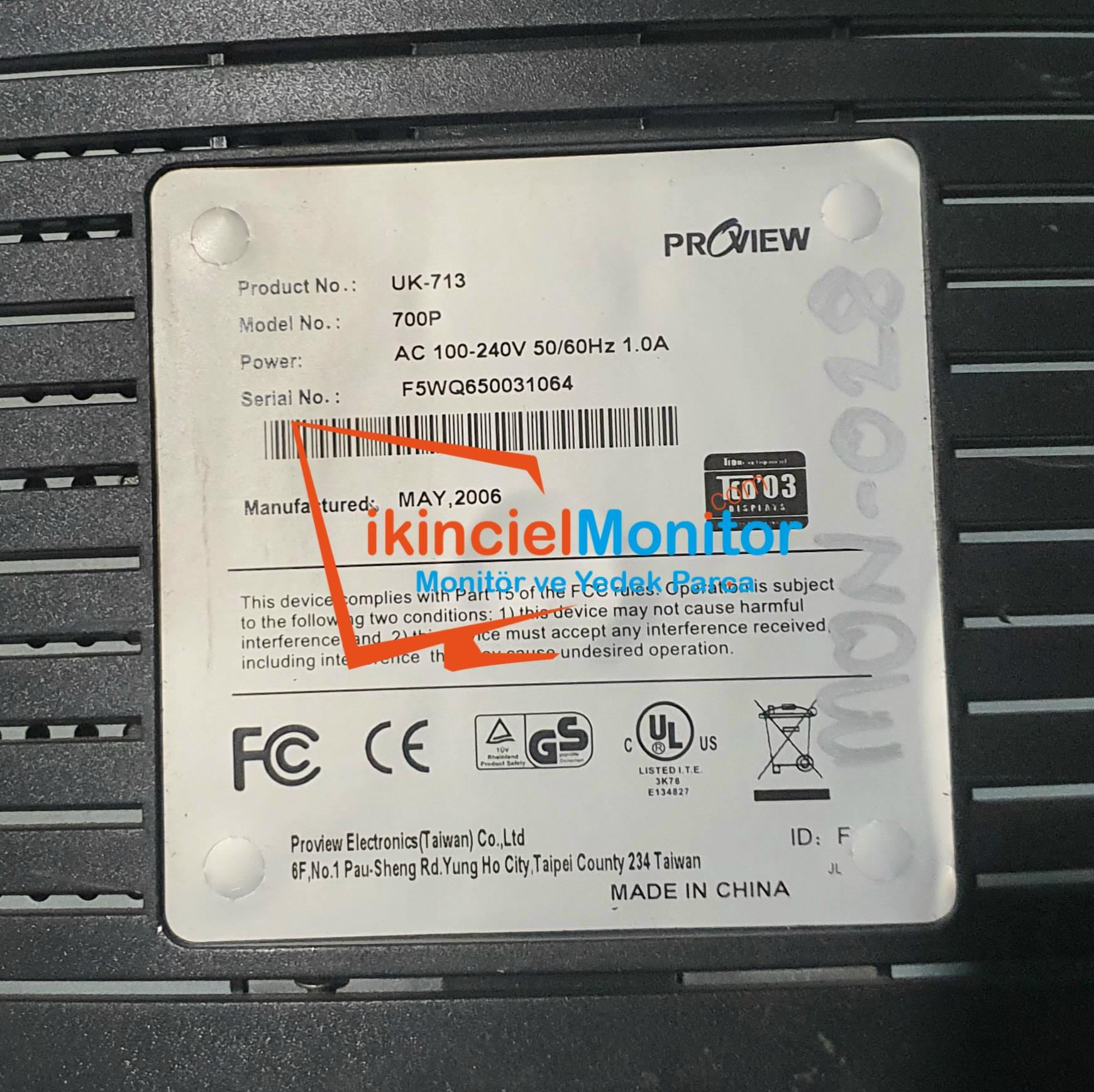 PROVIEW 700P 17" Monitör VGA Kablosu