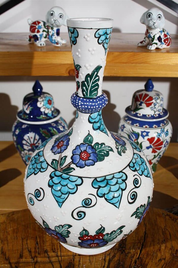 Çiçek Bahçesi Çini Gözyaşı Vazo | Minber