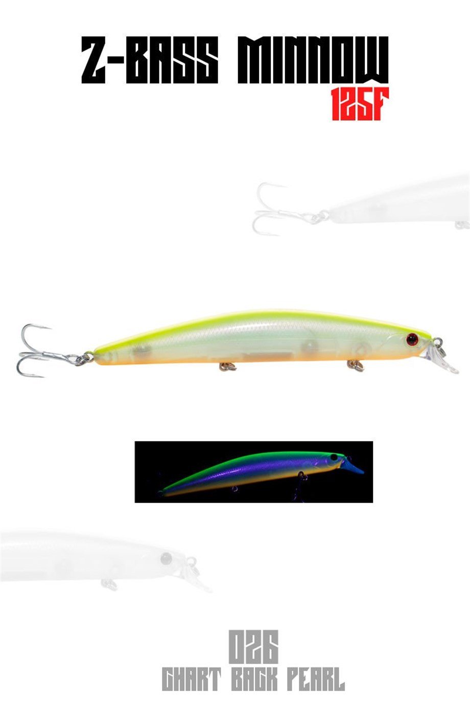 Fujin Z-Bass Minnow 125F 21gr Maket Balık 026 Chart Back Pearl