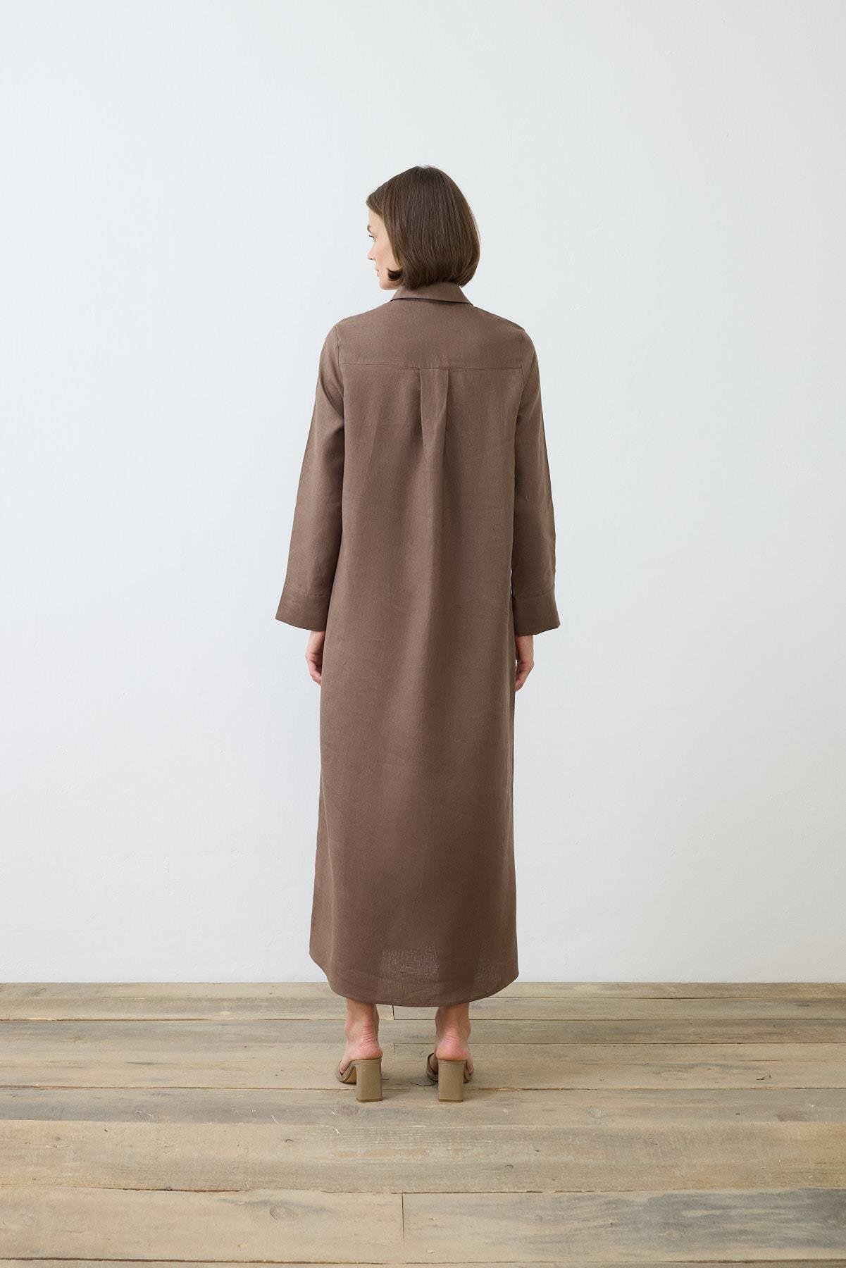 NATURAL %100 KETEN GÖMLEK ELBİSE ETUP