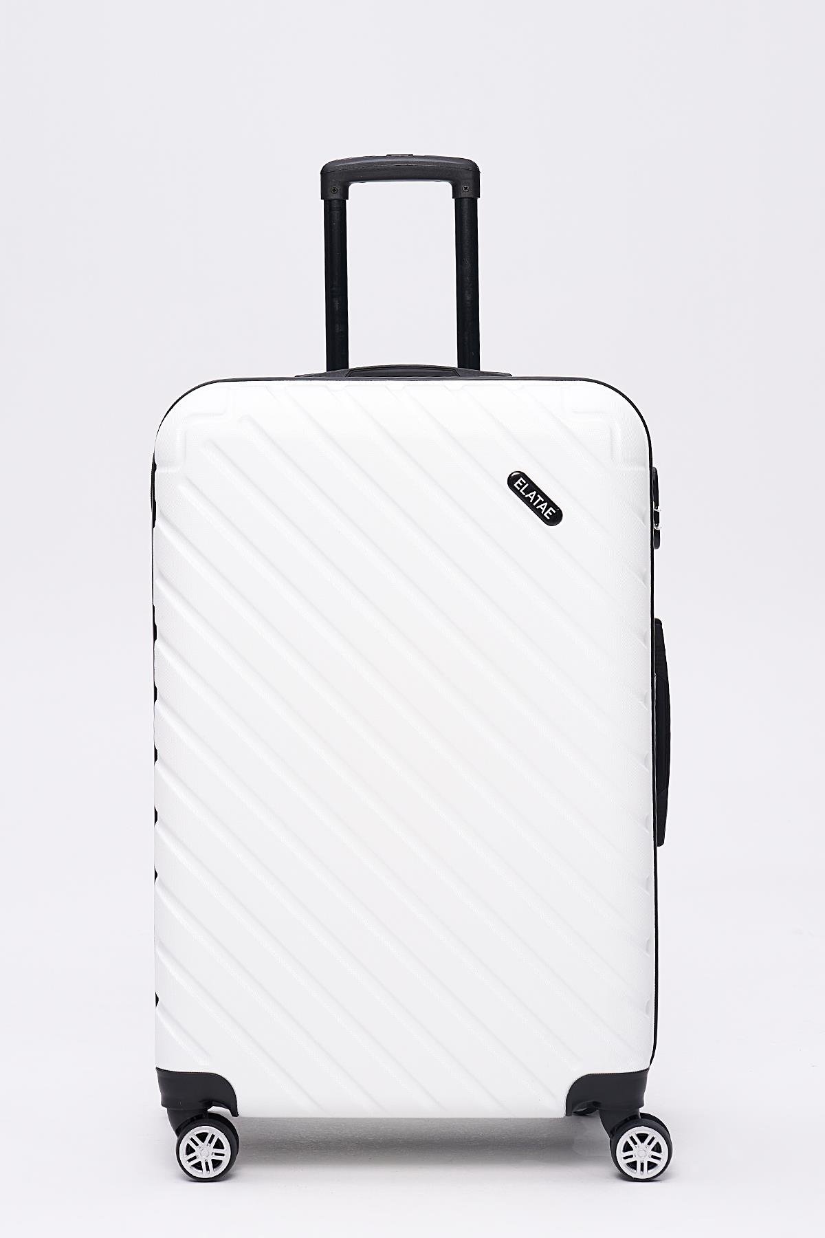 Elatae Büyük Boy Valiz Beyaz Pro Abs 1001