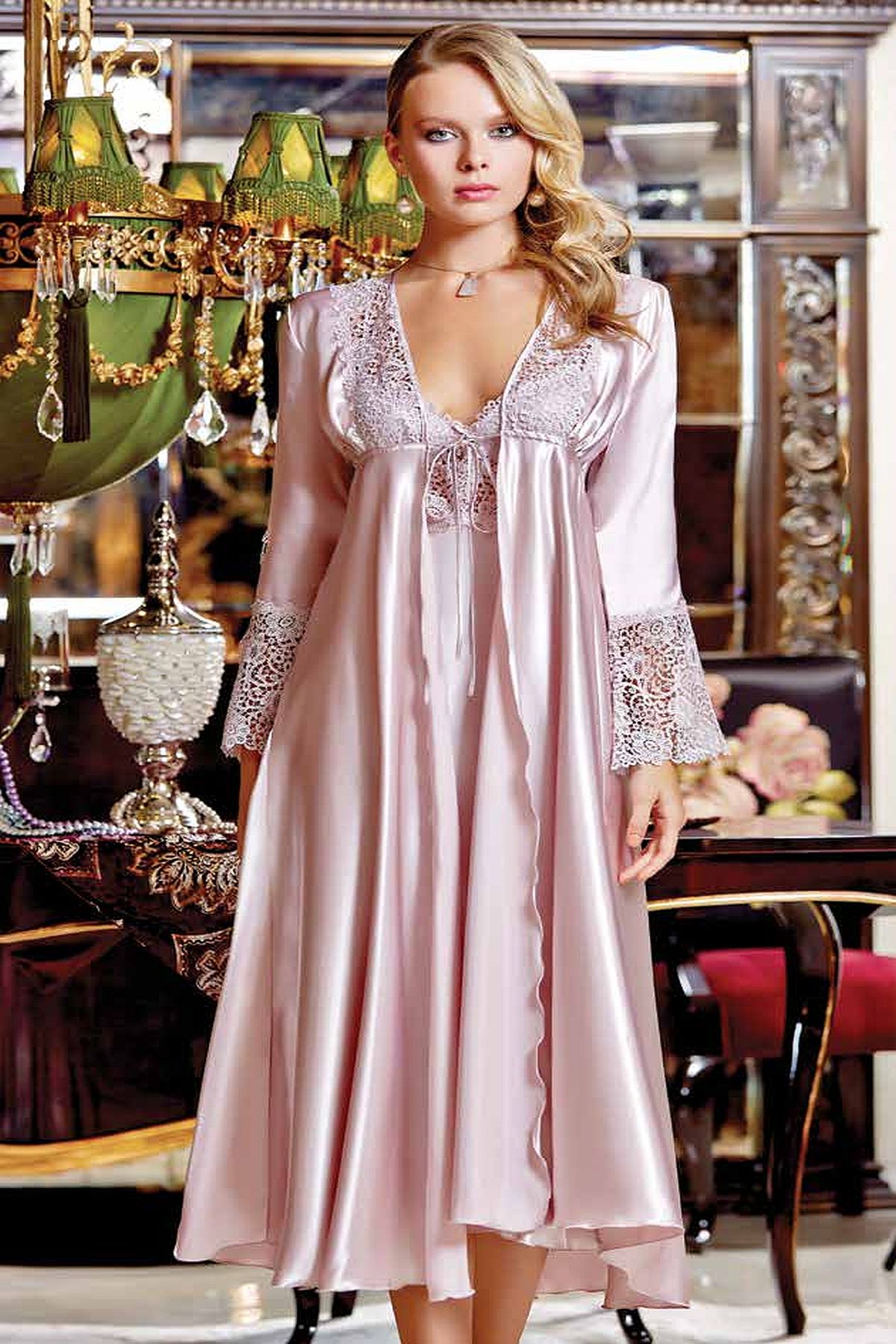 Saten Gecelik Sabahlık Takım ; JE2874-PUDRA ; Jeremi ; Mühim Olan İç ...