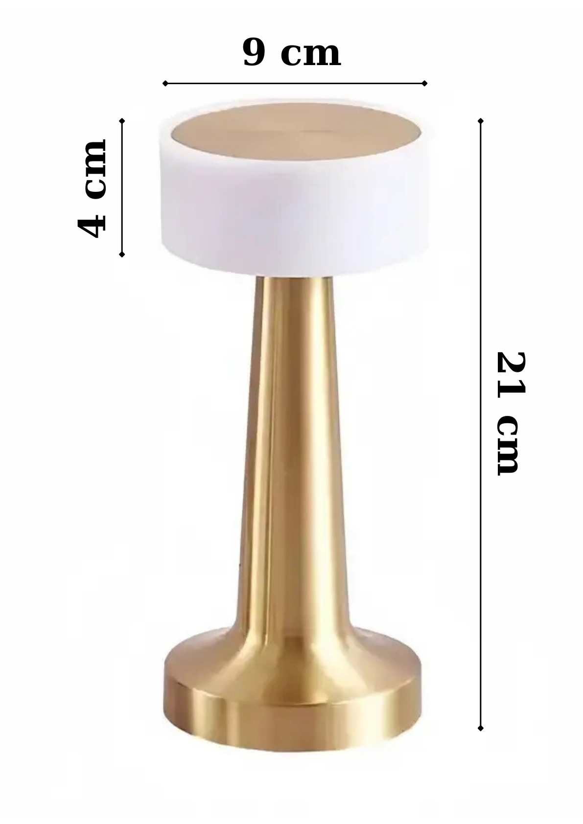 Dekoratif Şarjlı Dokunmatik Led Masa Lambası Usb Kablolu Gece Lambası ve Abajur Altın