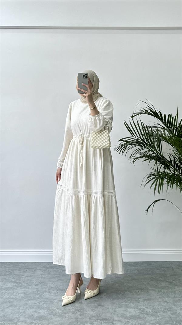 Sely Müslin Elbise Bej