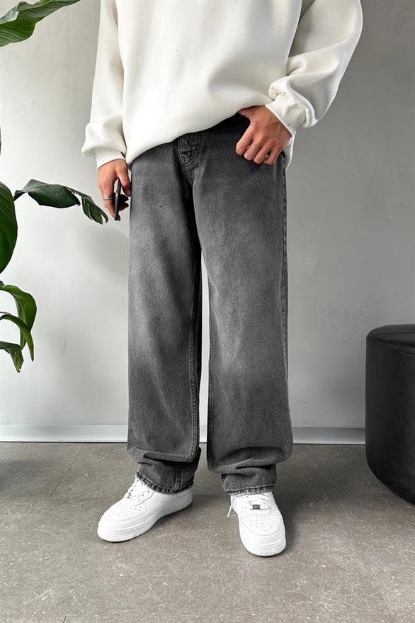 Acid Wash Basic Baggy Antrasit Jean