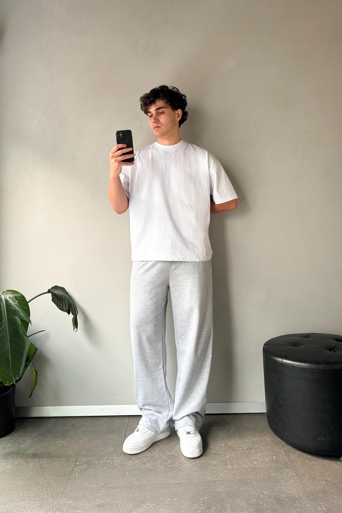 Gri Melanj Basic Gri Melanj Eşofman Altı - Flaw Wear