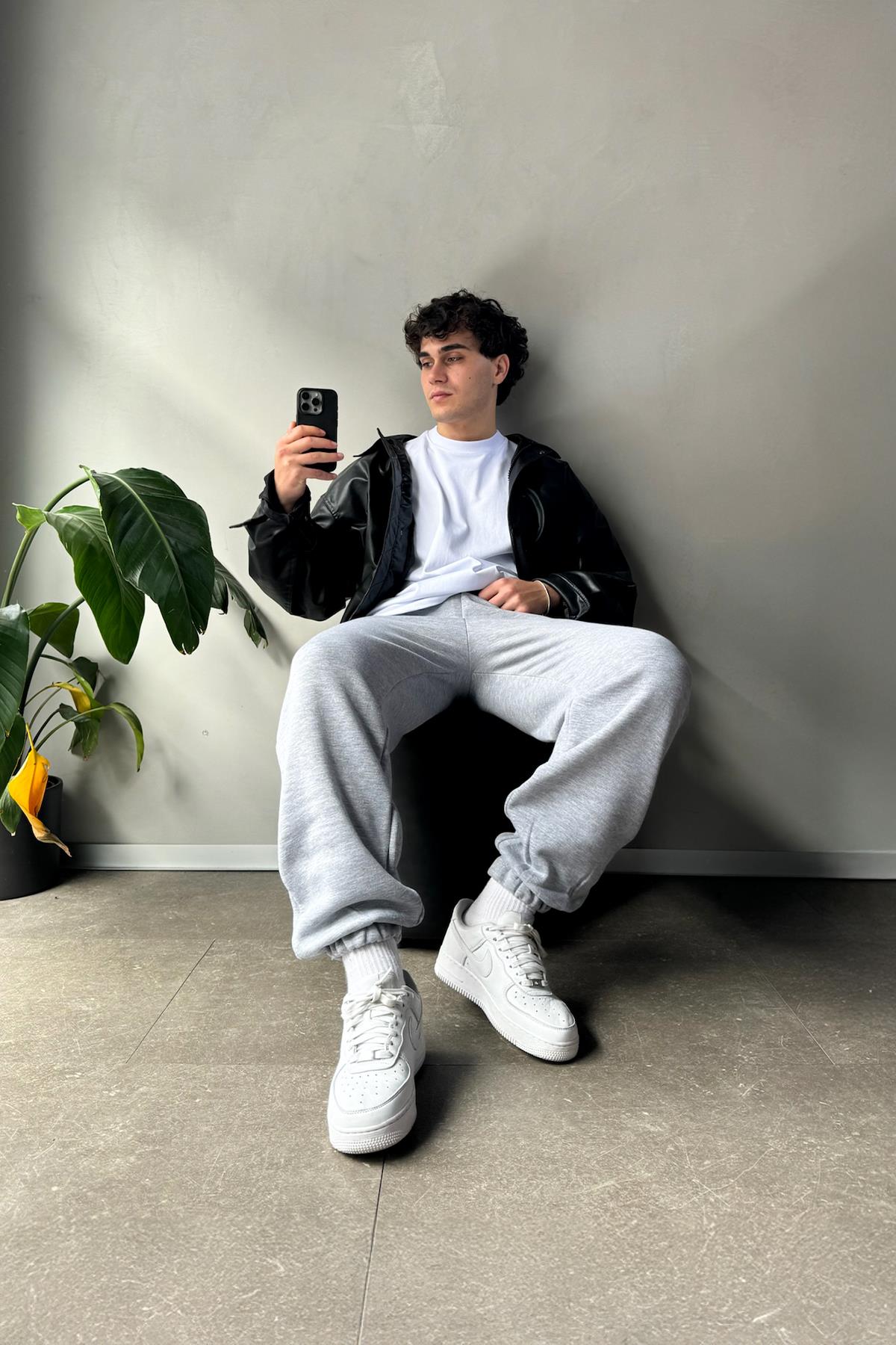 Gri Melanj Basic Gri Melanj Jooger Eşofman Altı - Flaw Wear