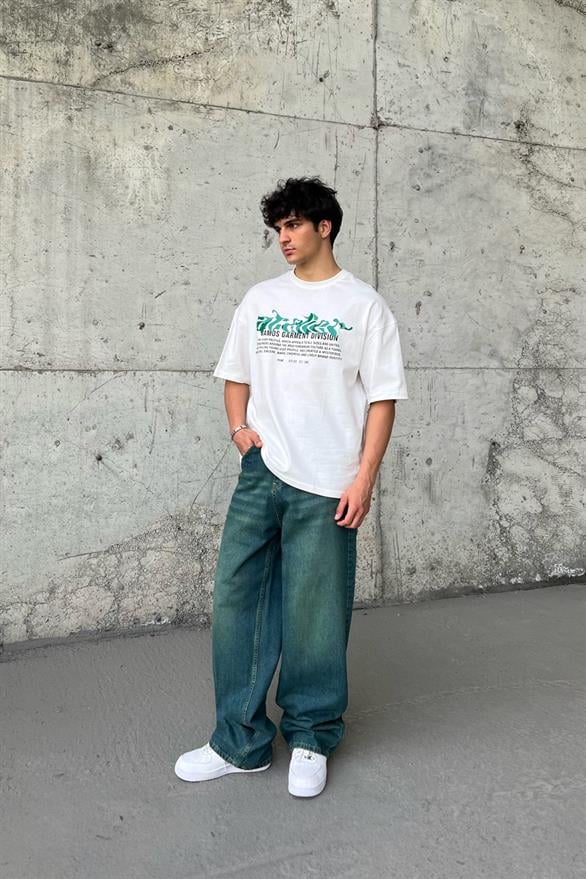 Basic Vintage Green Baggy Jean