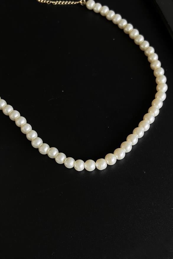 Beyaz İnci Taş Kolye