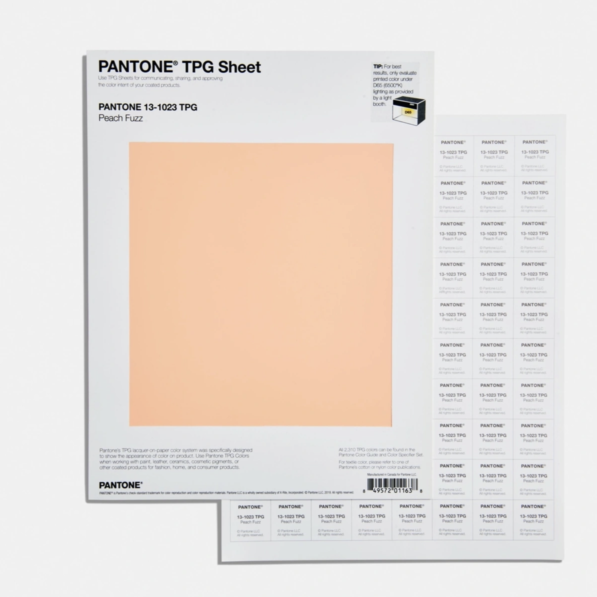 LARGE PAPER SWATCHES (TPG SHEETS), PANTONE COLOR OF THE YEAR 2024 LARGE PAPER SWATCHES (TPG SHEETS), PANTONE COLOR OF THE YEAR 2024