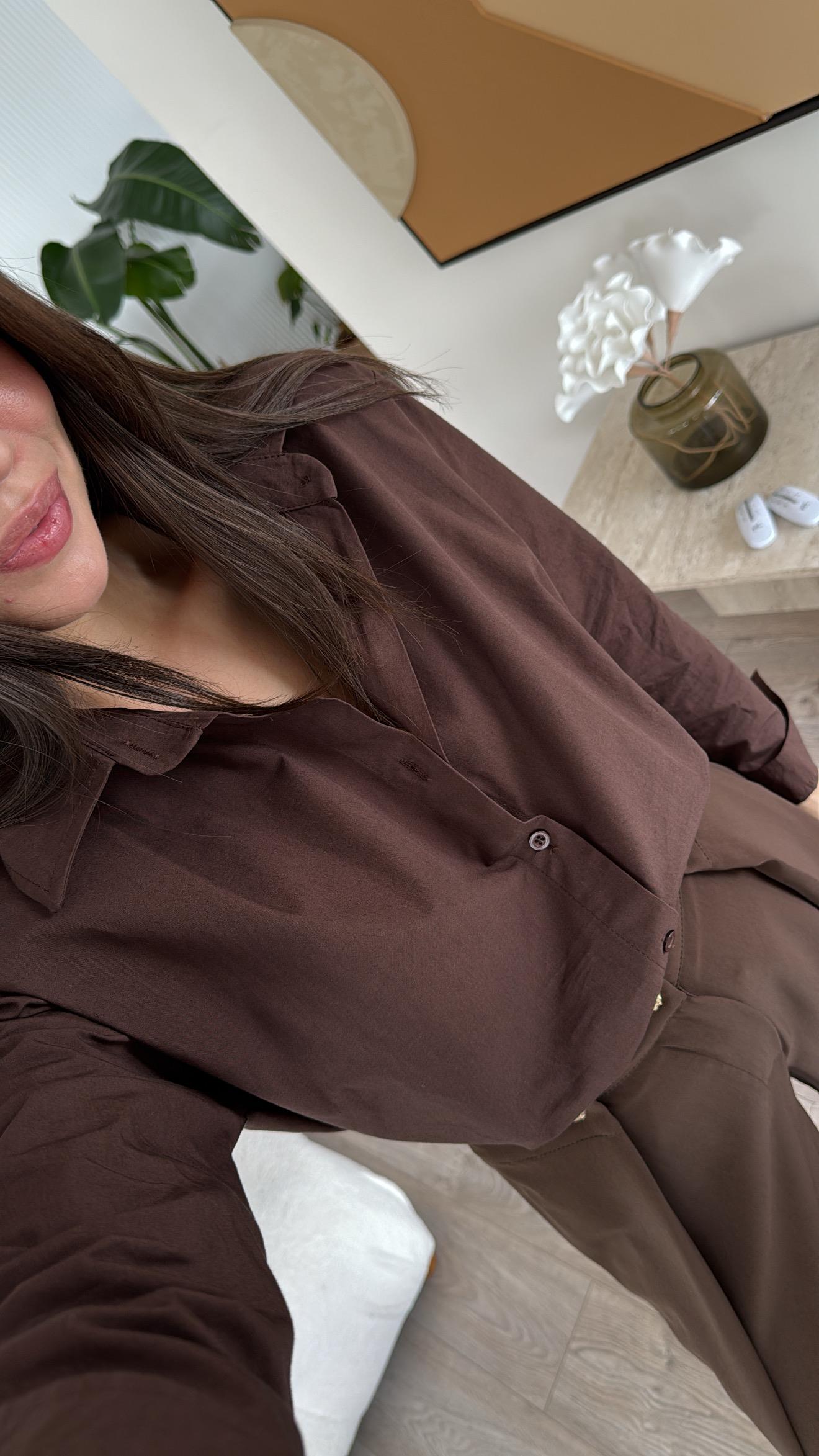 Kahve Vatkalı Marka Model Gömlek