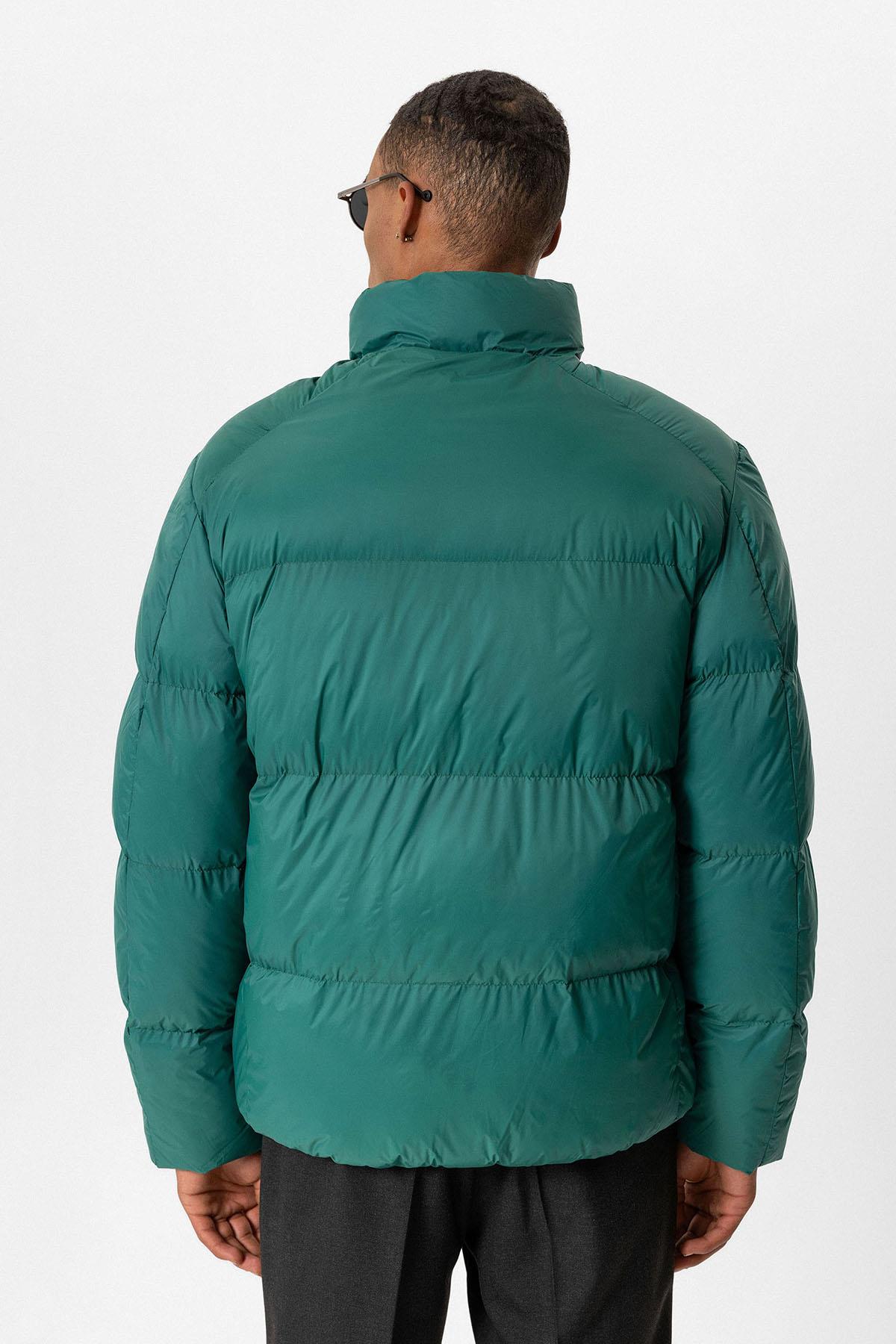 Antioch Yeşil Dik Yaka Kauçuk Şişme Mont