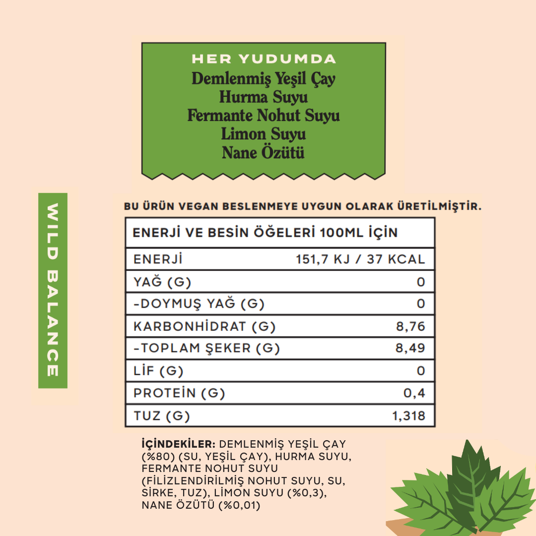 Naneli Yeşil Çay 250 ml (9 Adet)