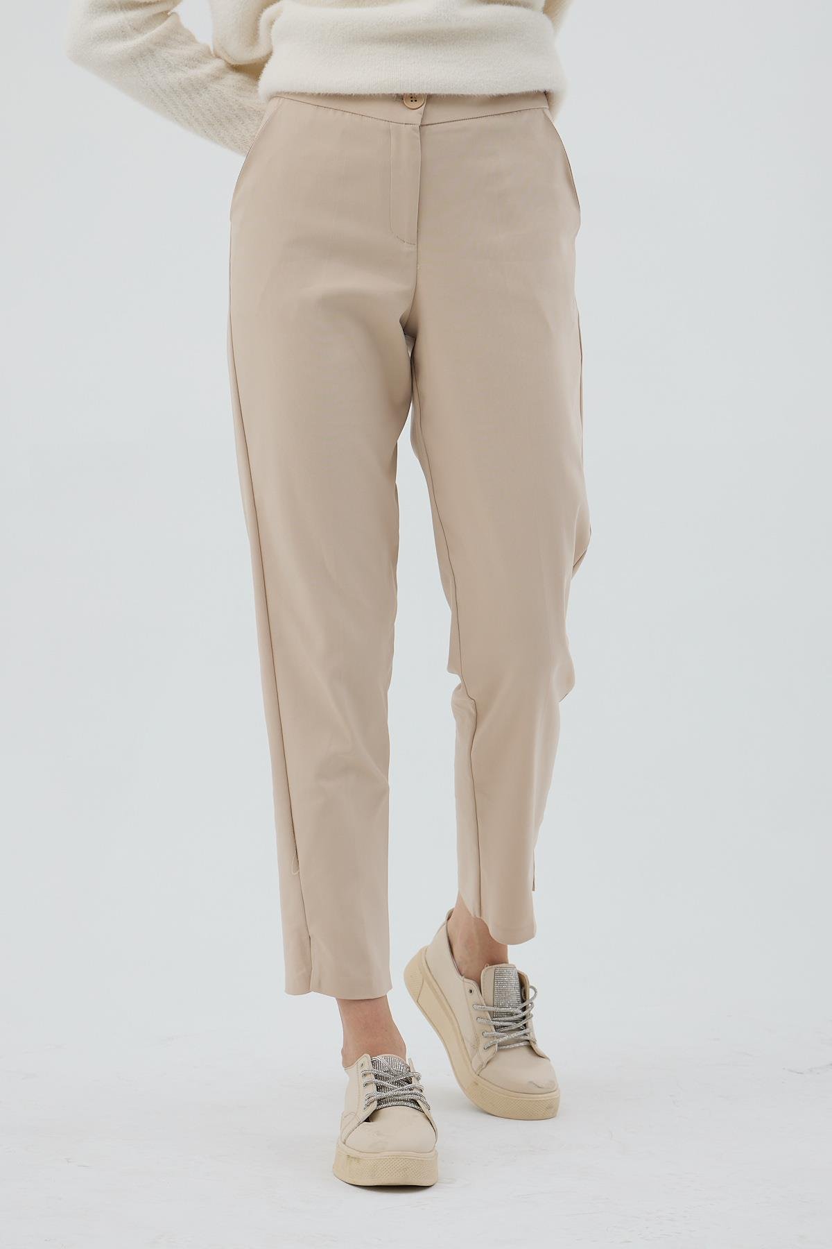 LİKRALI PAMUKLU CEPLİ PANTOLON