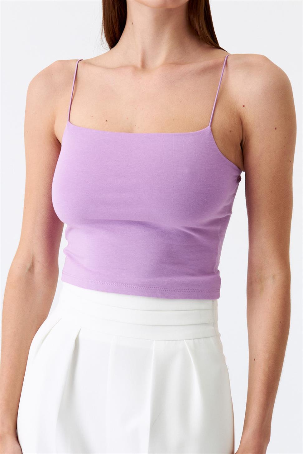 String Strap Lilac Crop Top