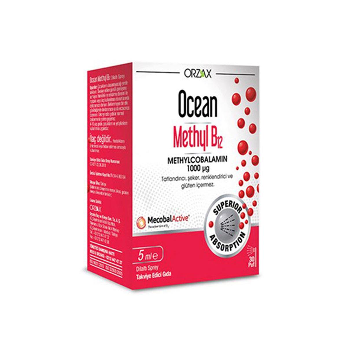Orzax Ocean Methyl B12 Sprey 1000 mg 5 ml - Daffne