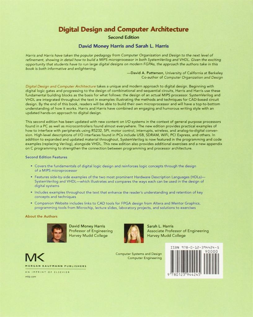 Digital Design And Computer Architecture 2nd Edition David Harris