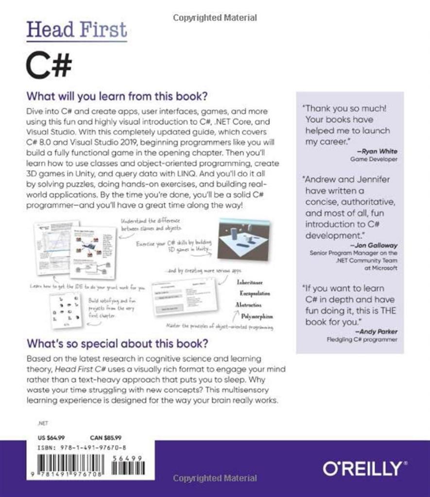 Head First C#: A Learner's Guide to Real-World Programming with C# and .NET Core 4th Edition by ...