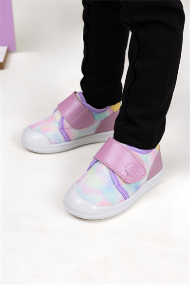 Hugo Air File ve Hakiki Deri Detaylı Kız Bebek Ayakkabı Lila