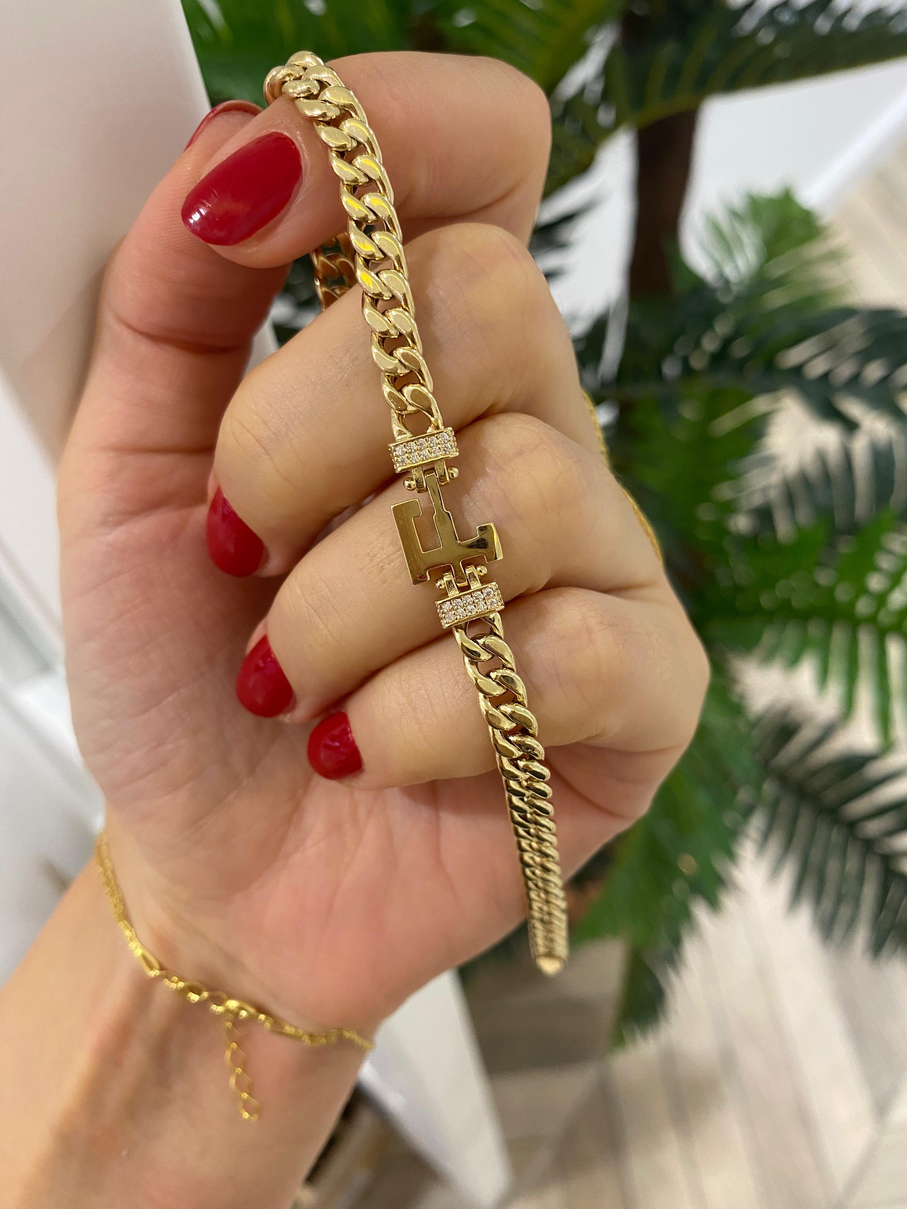 Kadın 14 K Altın Harf Bileklik - Best My Silver