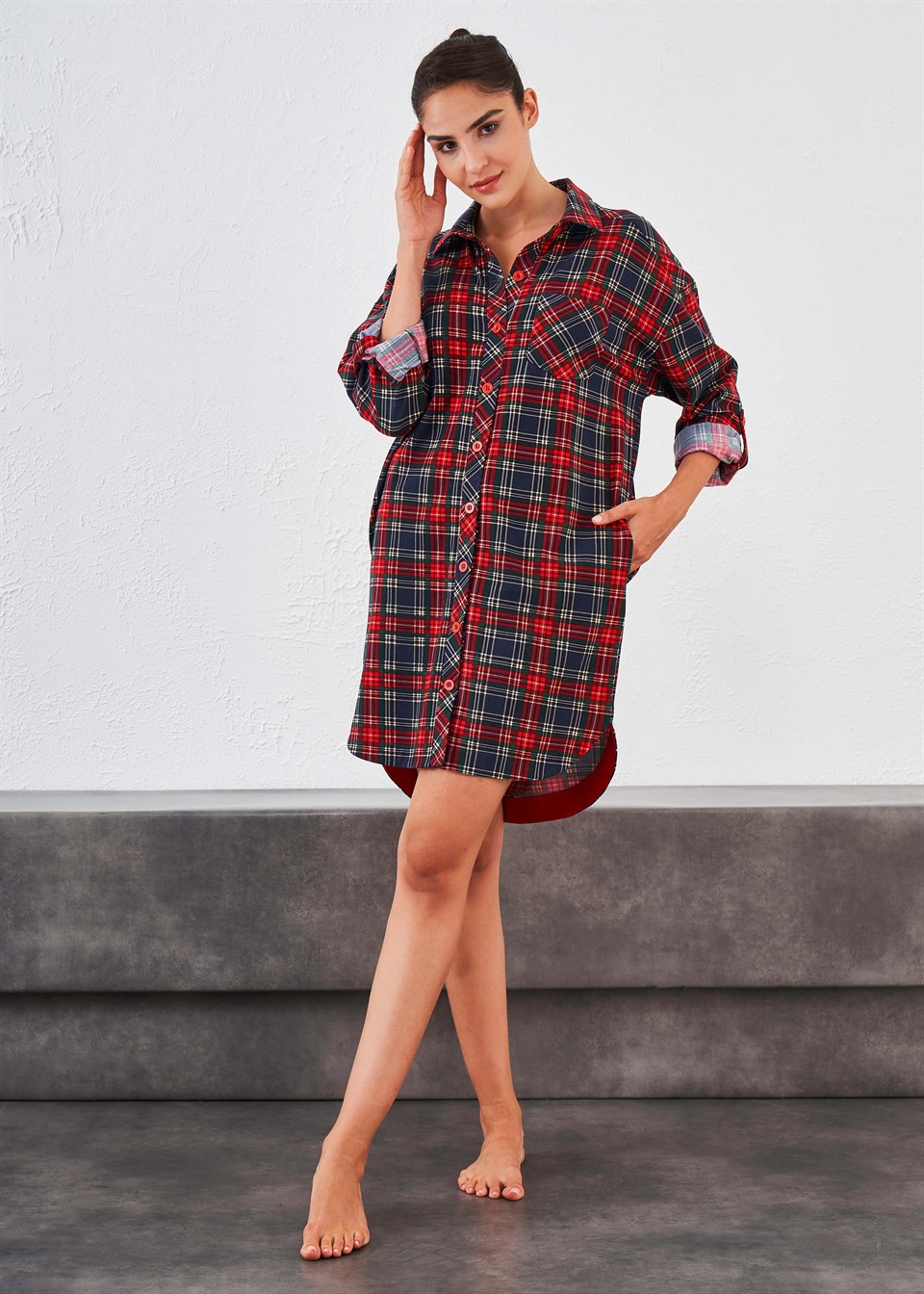 Kadın Gömlek Gecelik - 15029 | Relax Mode