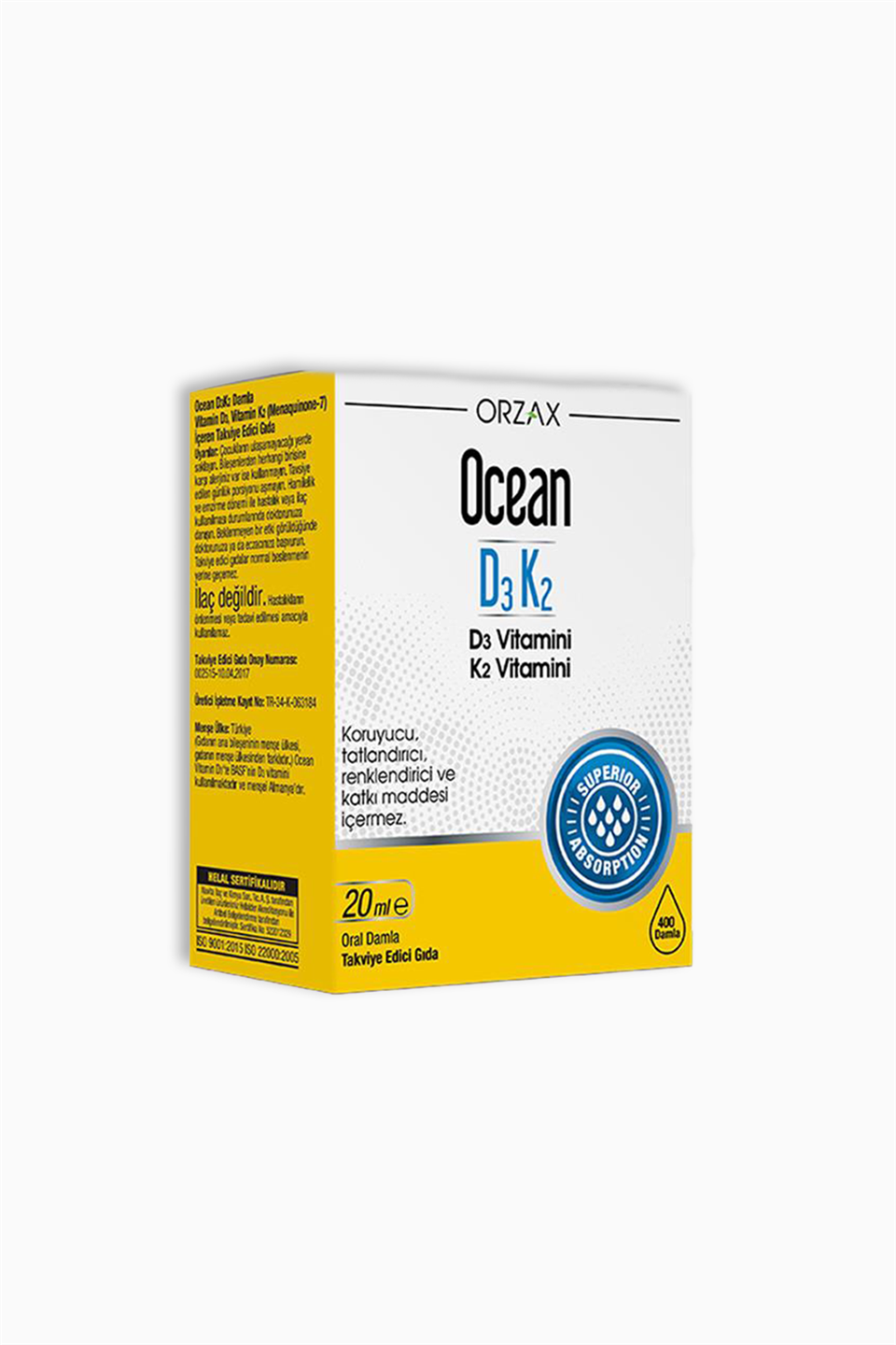 Orzax Ocean D3K2 Damla 20 ml Fiyatı | Farmakozmetika