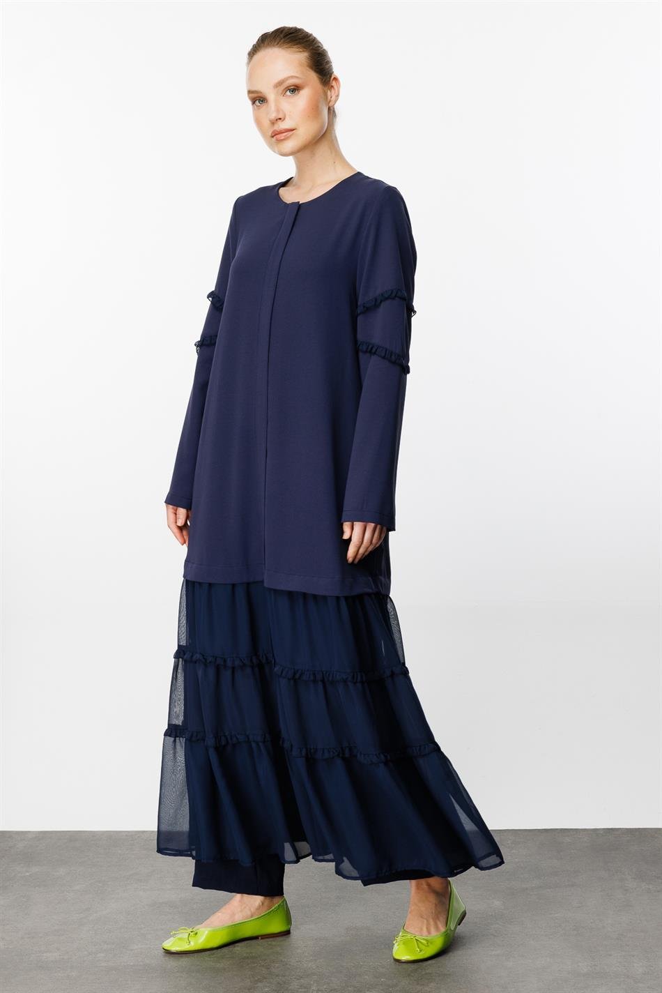 Alt Beden Kat Kat Şifon Garni Detaylı Zor Kırışan Nefes Alan Özel ...