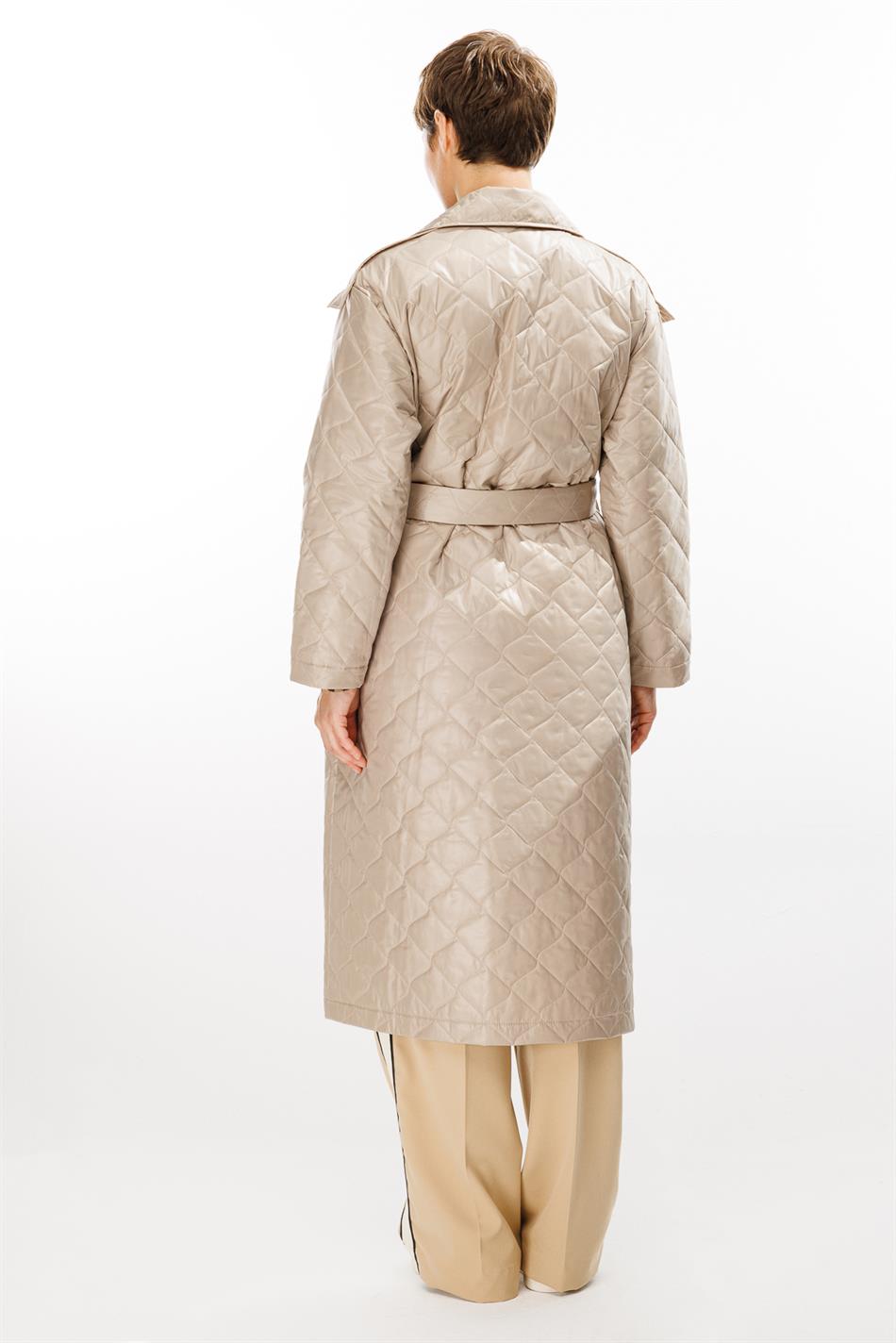 Maxara Önden Bağlamalı Elyaf Dokuma Baharlık Trench-Taş 242588M KABAN ...