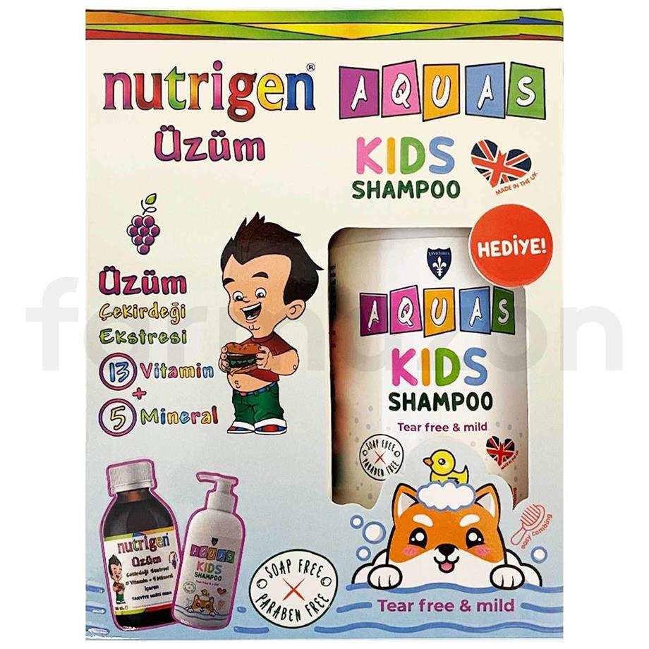 Vitamanya - Nutrigen Üzüm Pediatrik Şurup 200 ml + Aquas Kids Şampuan 250 ml Hediyeli