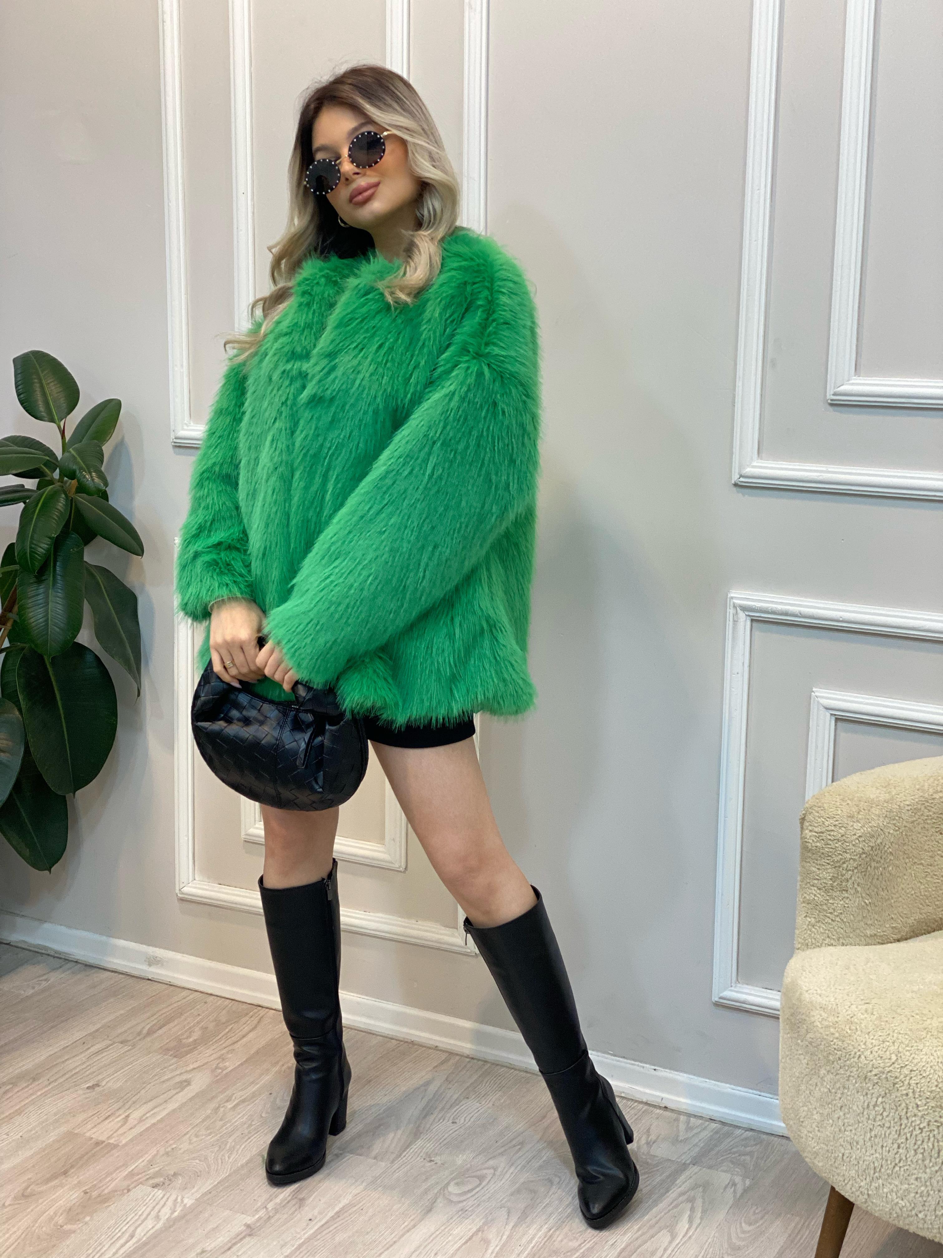 Yeşil Marka Model Kürk Mont