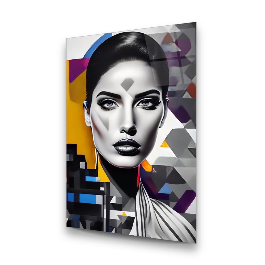 Kadın Figürü Poster Dikey Cam Tablo | Glass Art Concept