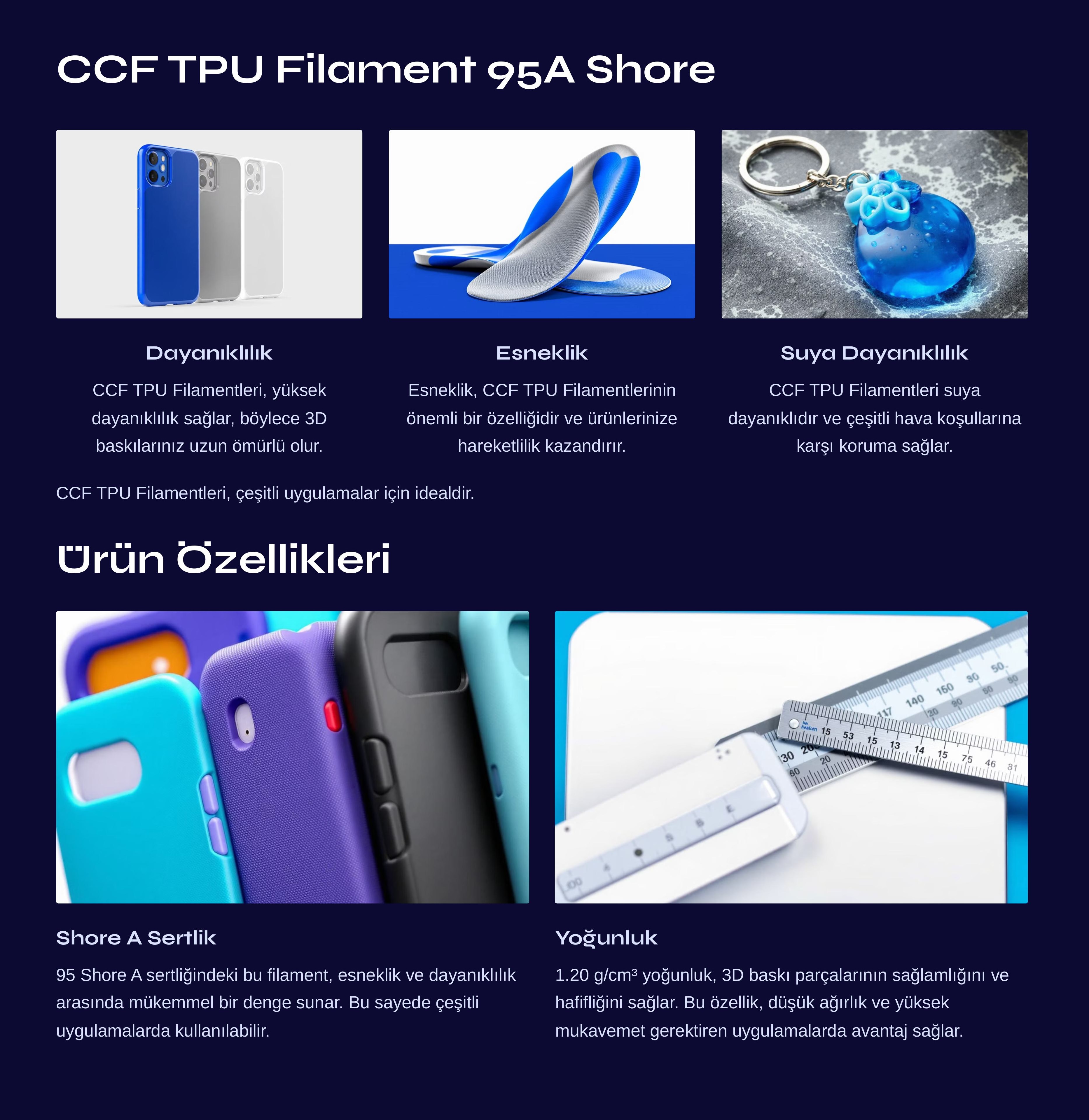 CCF TPU Esnek Filament 90 Shore