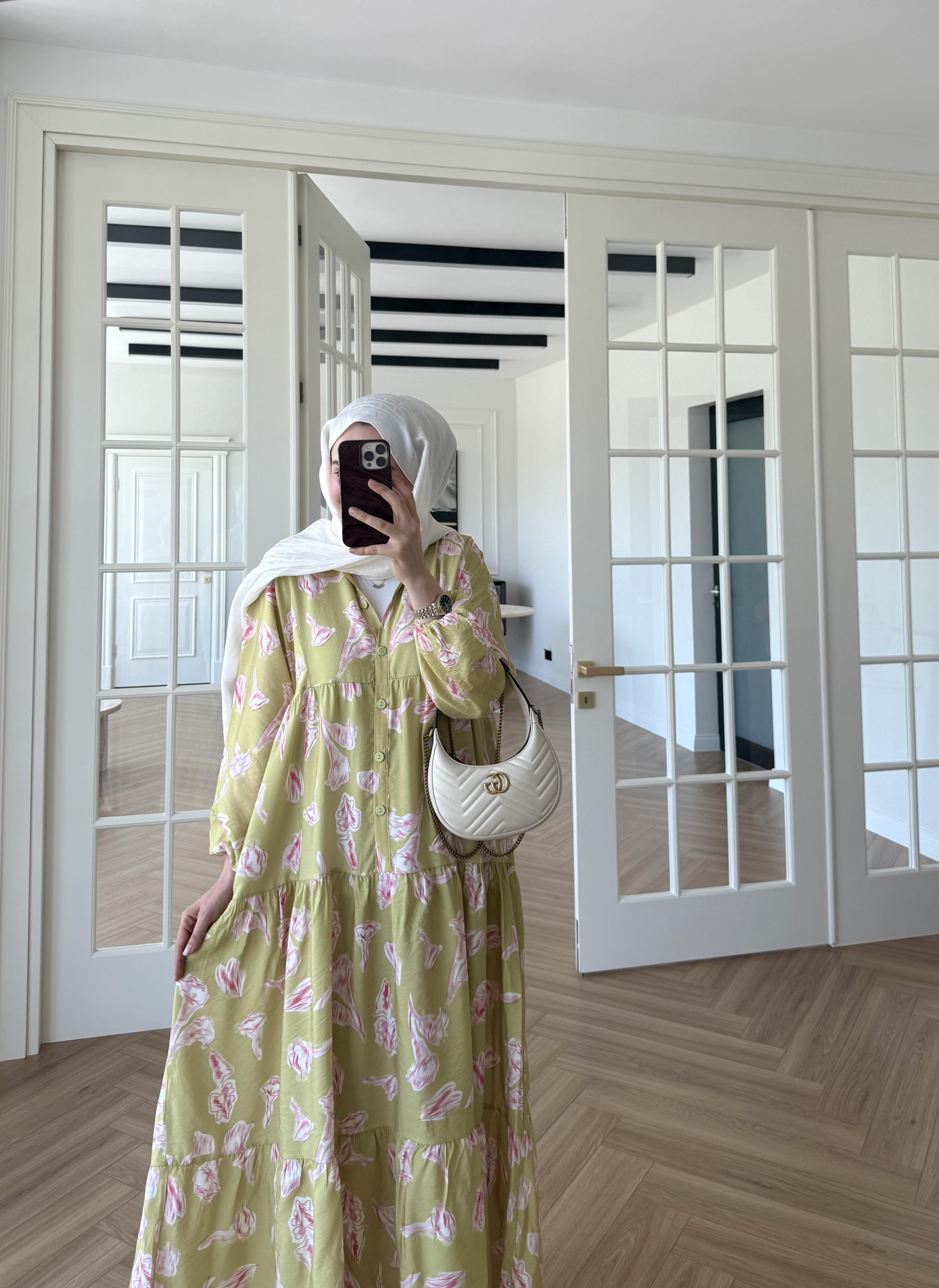 Mina Mango Elbise Lime