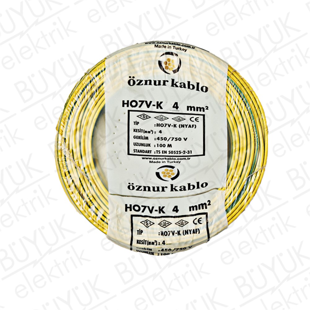 4mm NYAF KABLO SARI/YEŞİL | ÖZNUR 4 NYAF SR/YŞ