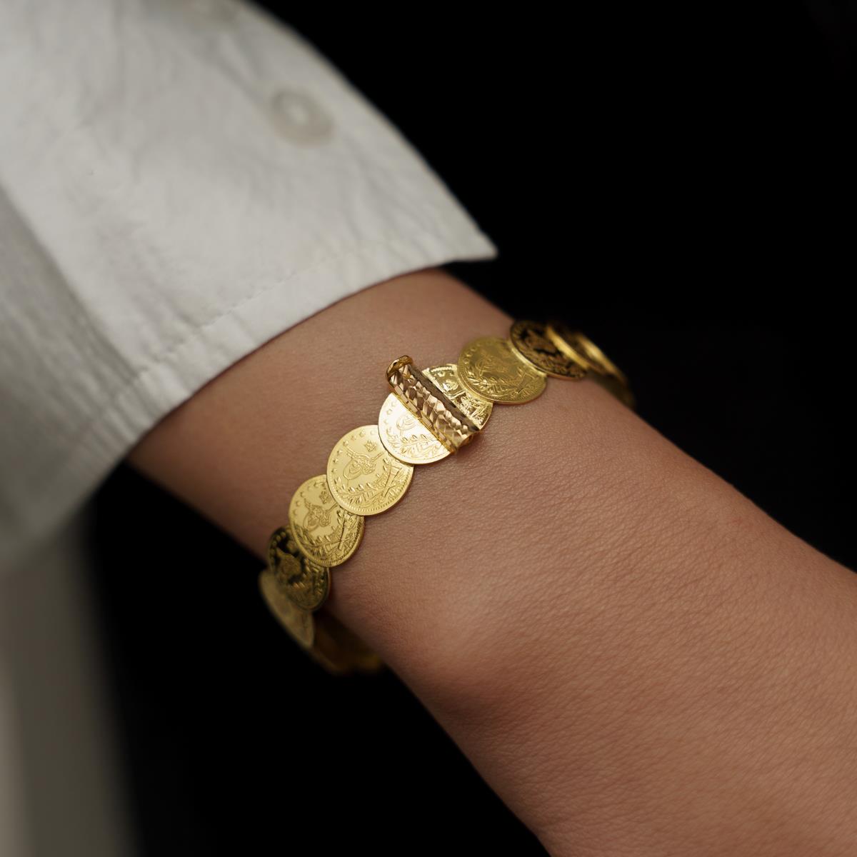 22 Ayar Dizi Çeyrek Reşatlı Altın Kelepçe