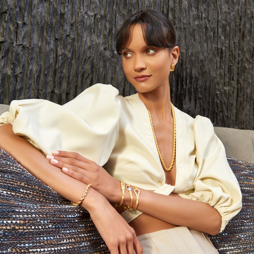 Kemer Tokalı Modern Trabzon Altın Bileklik - Altıntaş