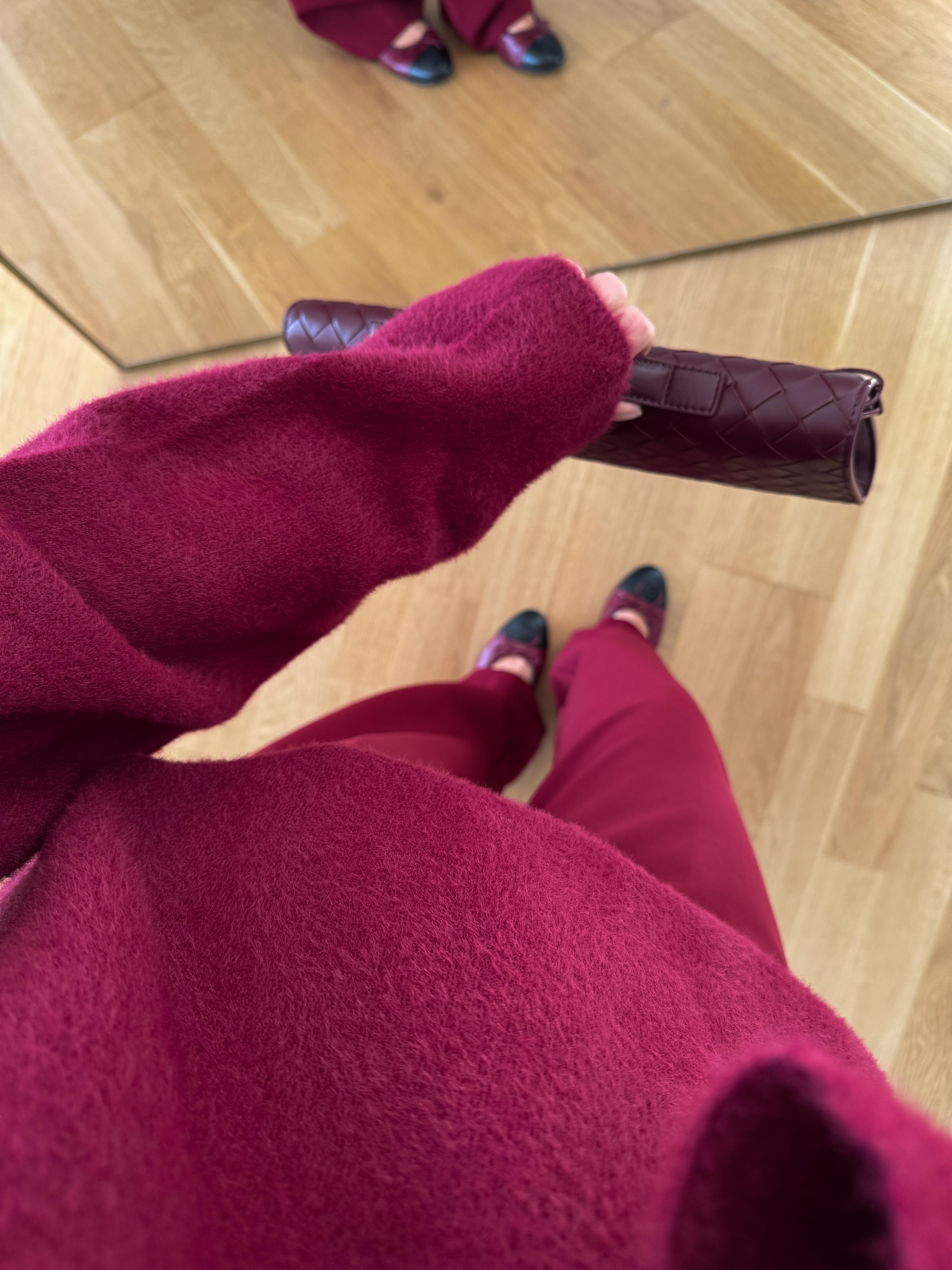 Alwina Premium Tüylü Kazak-Bordo | Butik Merve Aksoy